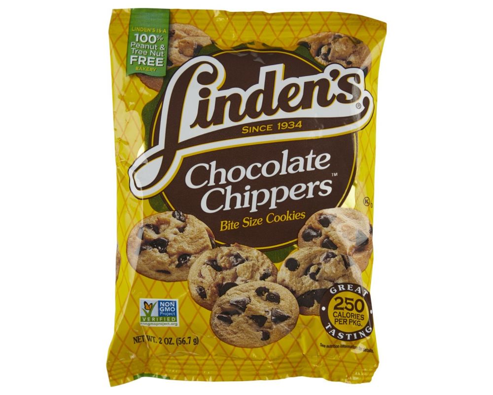 Linden's Chocolate Chip Chippers Cookies, 2 Ounce Bags, 36 Bags Per Box ...